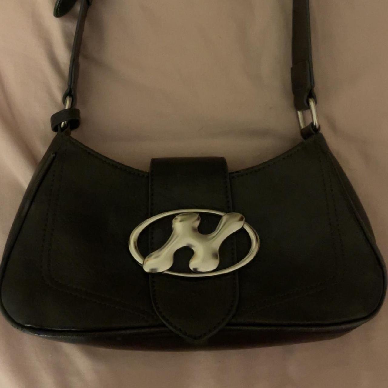 small shoulder bag neovision with metal detailing... - Depop