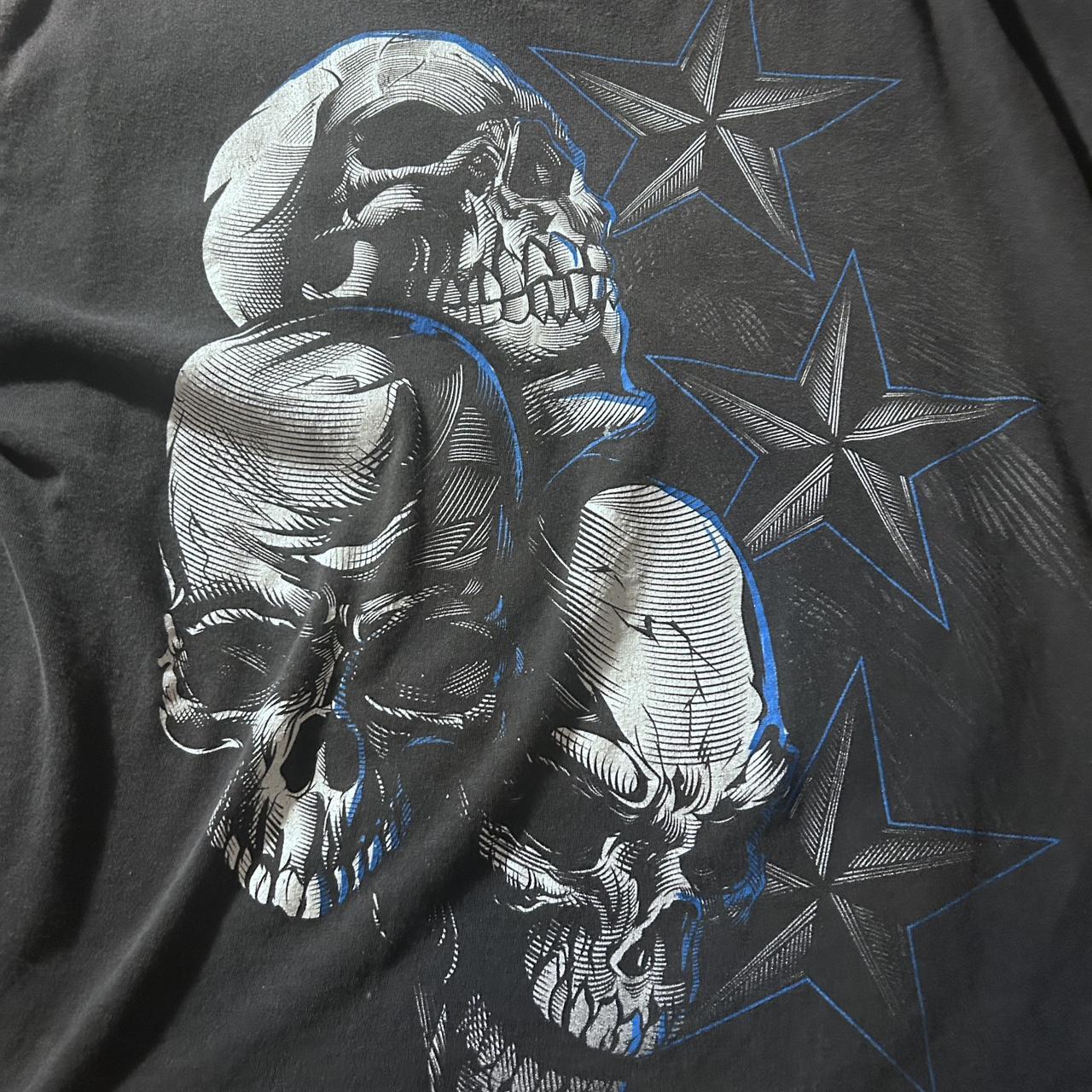 skin industry Black and blue skulls and stars... - Depop