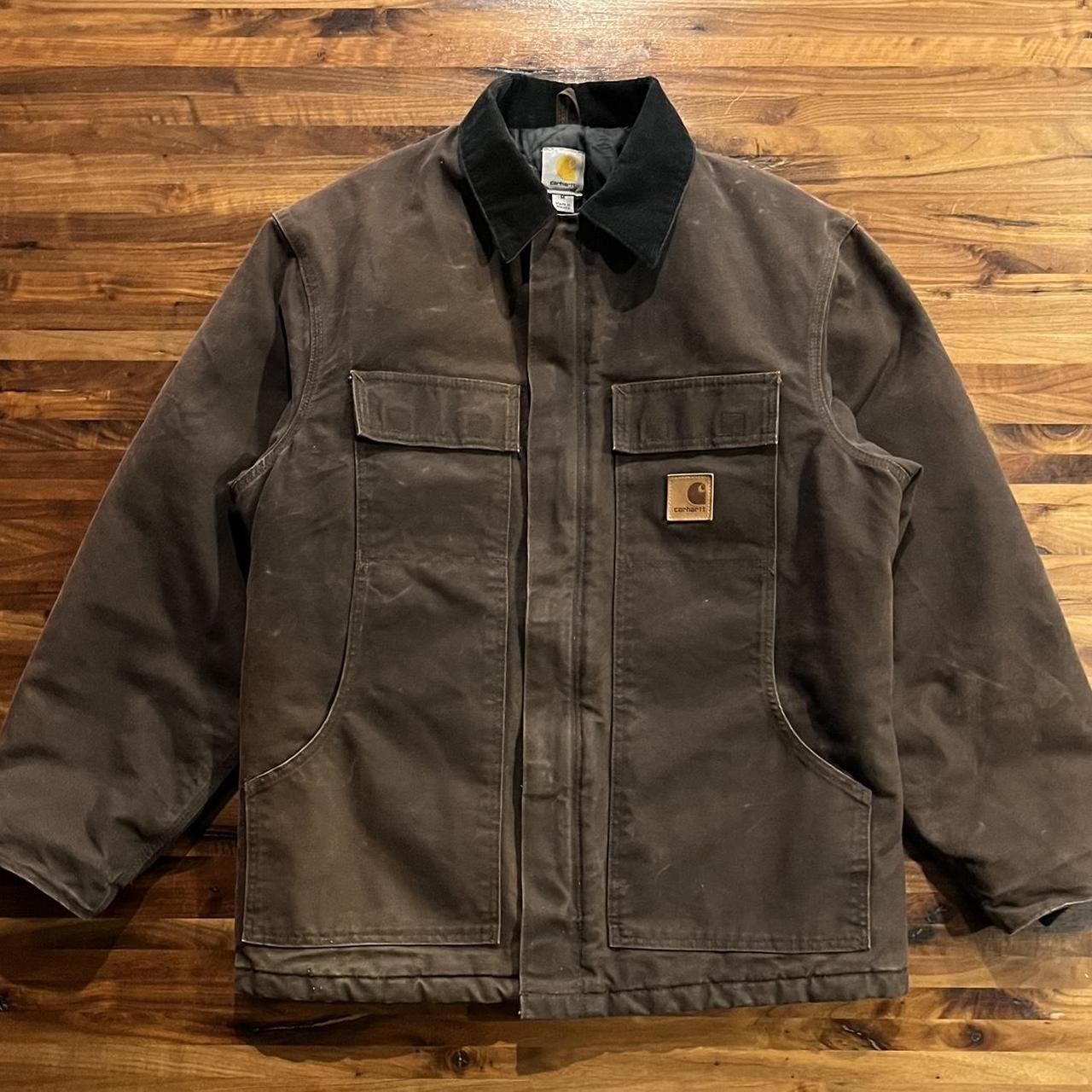 Dark Brown Carhartt Men's Arctic Quilted Jacket -... | Depop