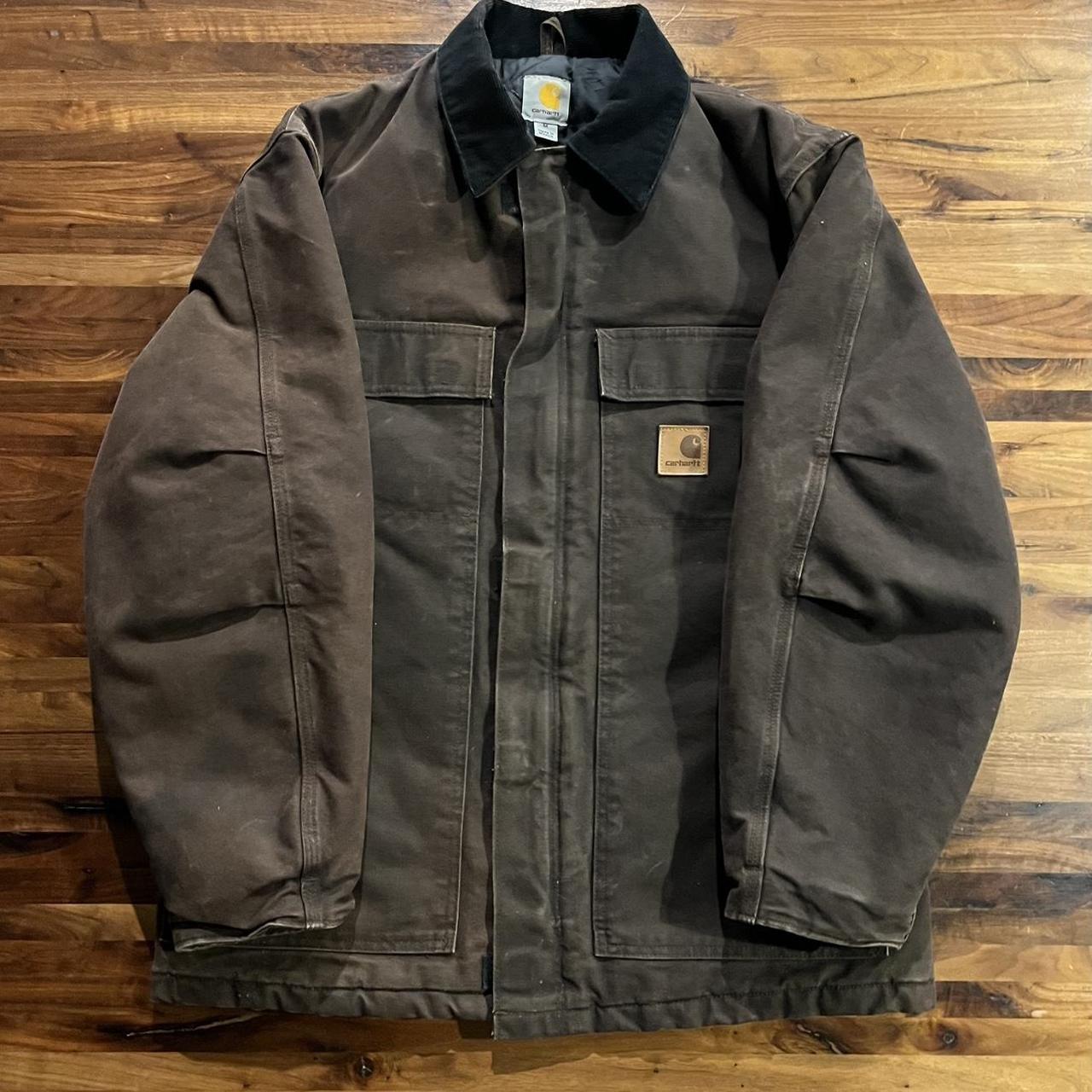 Dark Brown Carhartt Men's Arctic Quilted Jacket -... | Depop