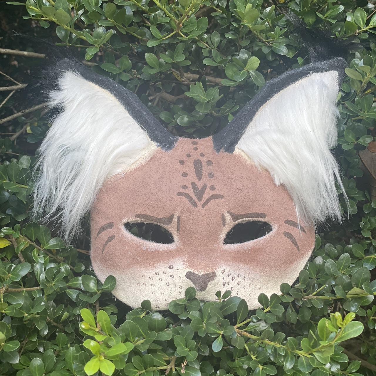 Lynx therian mask. Lined on the inside. Fur in the... | Depop