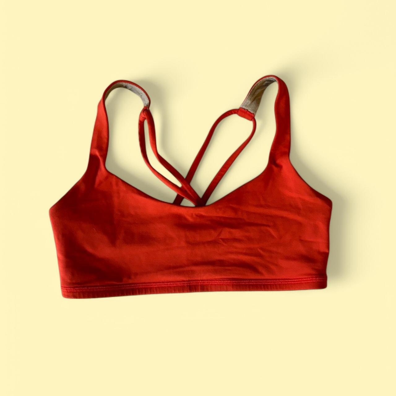coral pink Lululemon sports bra.Bra pads not... | Depop