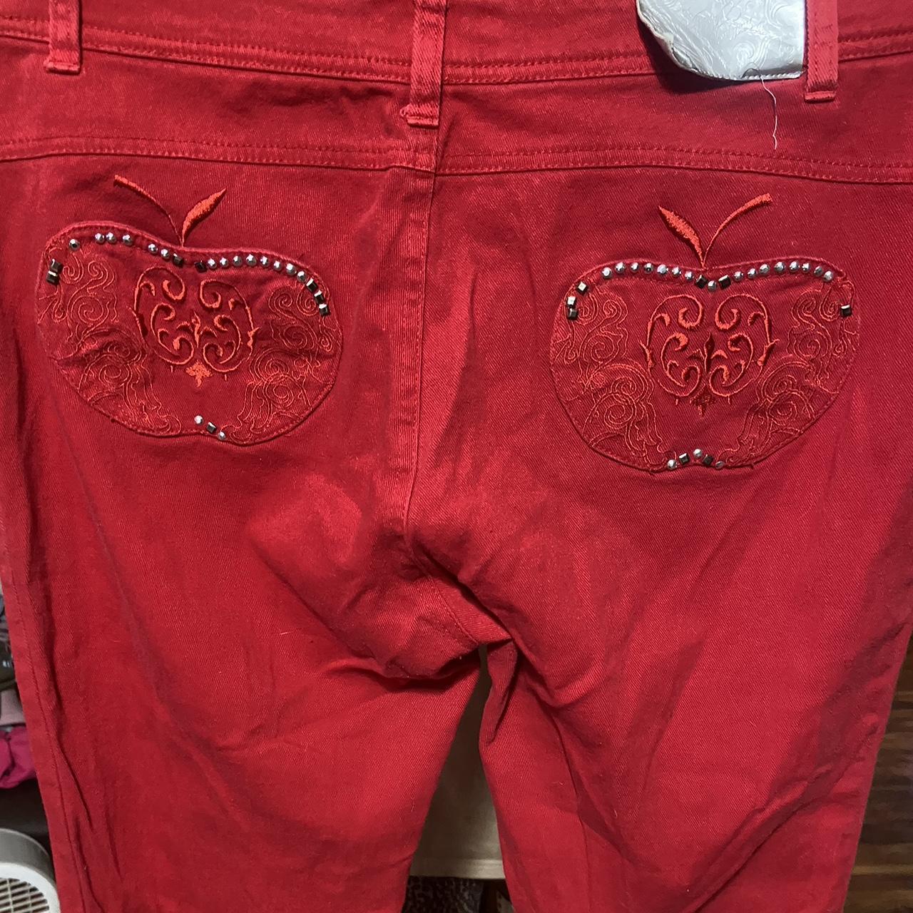 apple bottom red jeans size 13/14 good condition - Depop