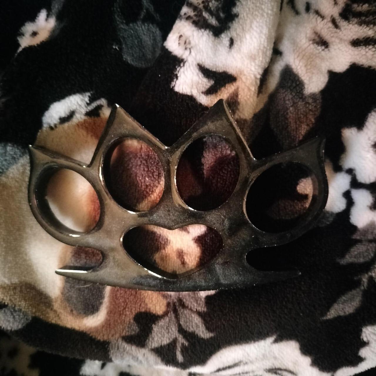 homemade resin brass knuckle in black comes with... - Depop