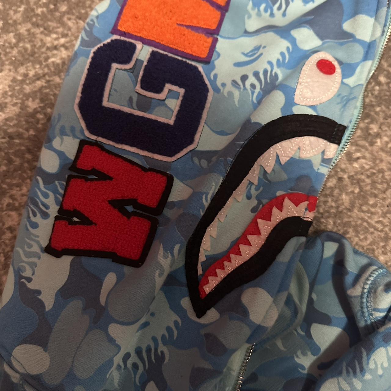 Bape zip up light blue size L (Fits like... - Depop