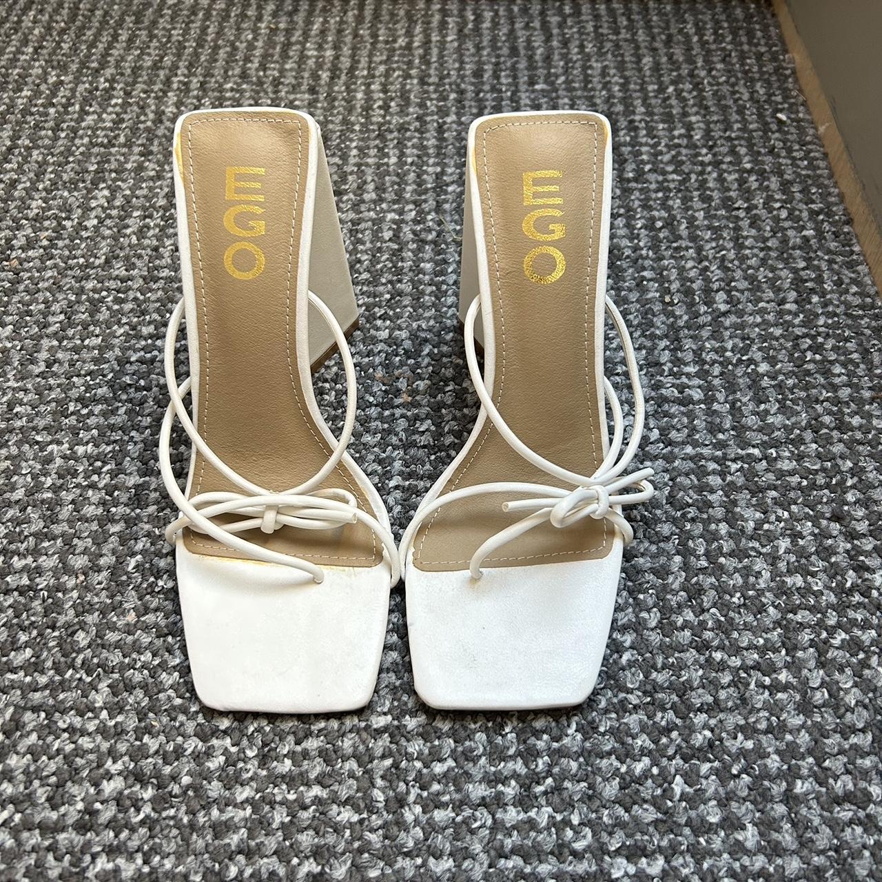 White Ego heeled sandals - Depop