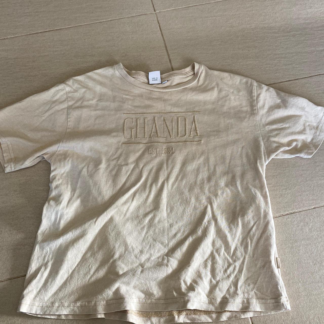 Beige ghanda top Size 8 women’s - Depop