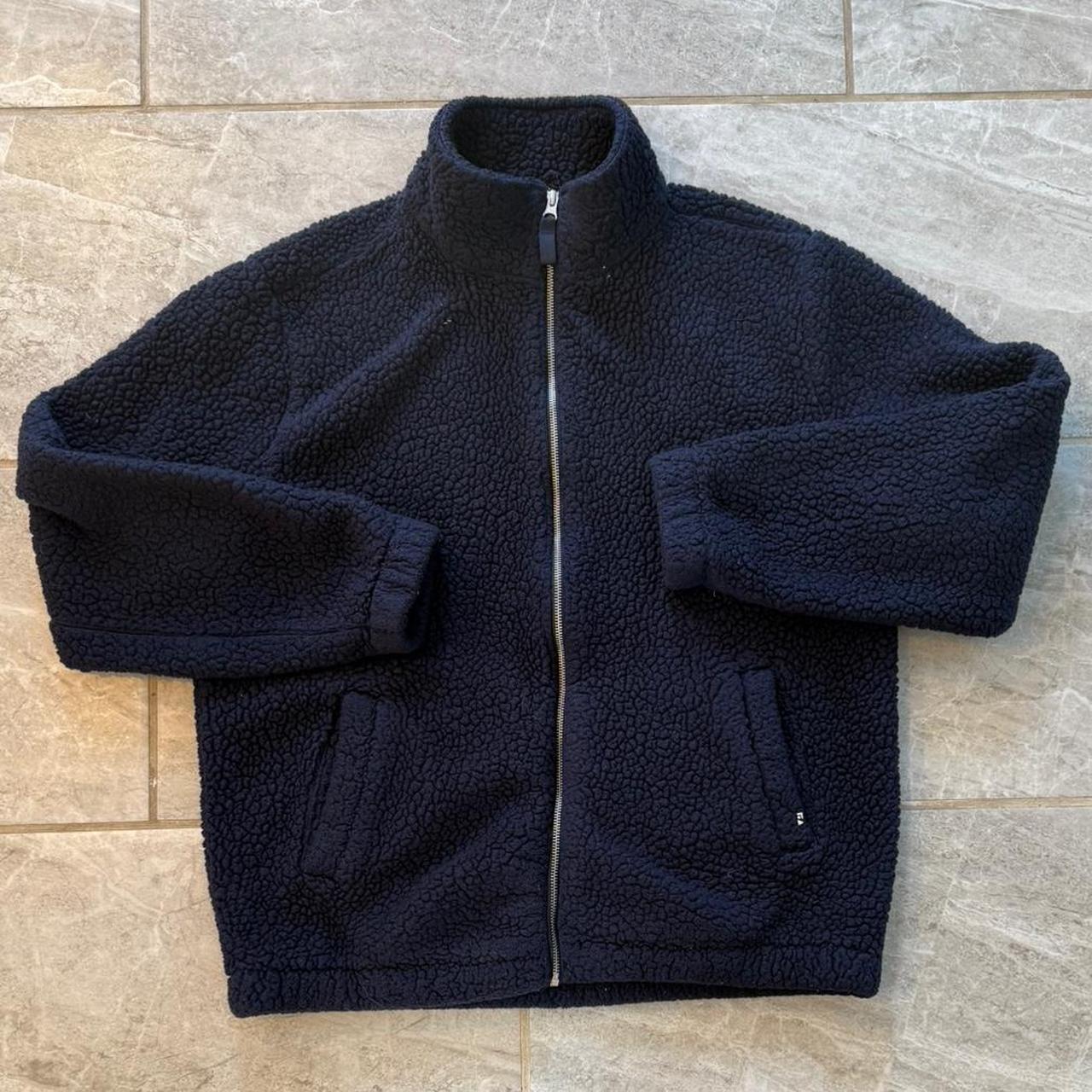Navy blue vintage 90s fleece jacket fleece | Depop