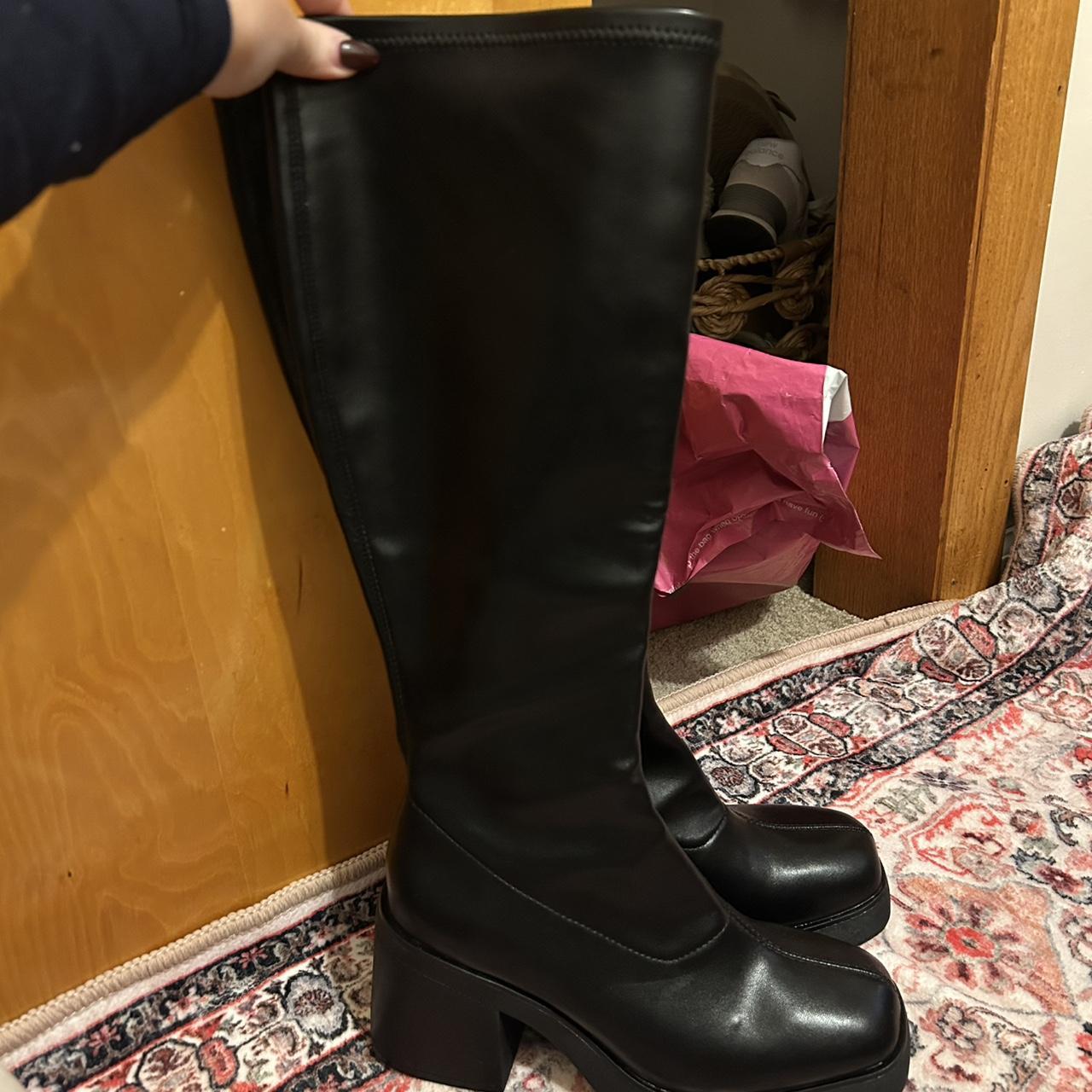 tall wild fable black boots size 8 never worn - Depop