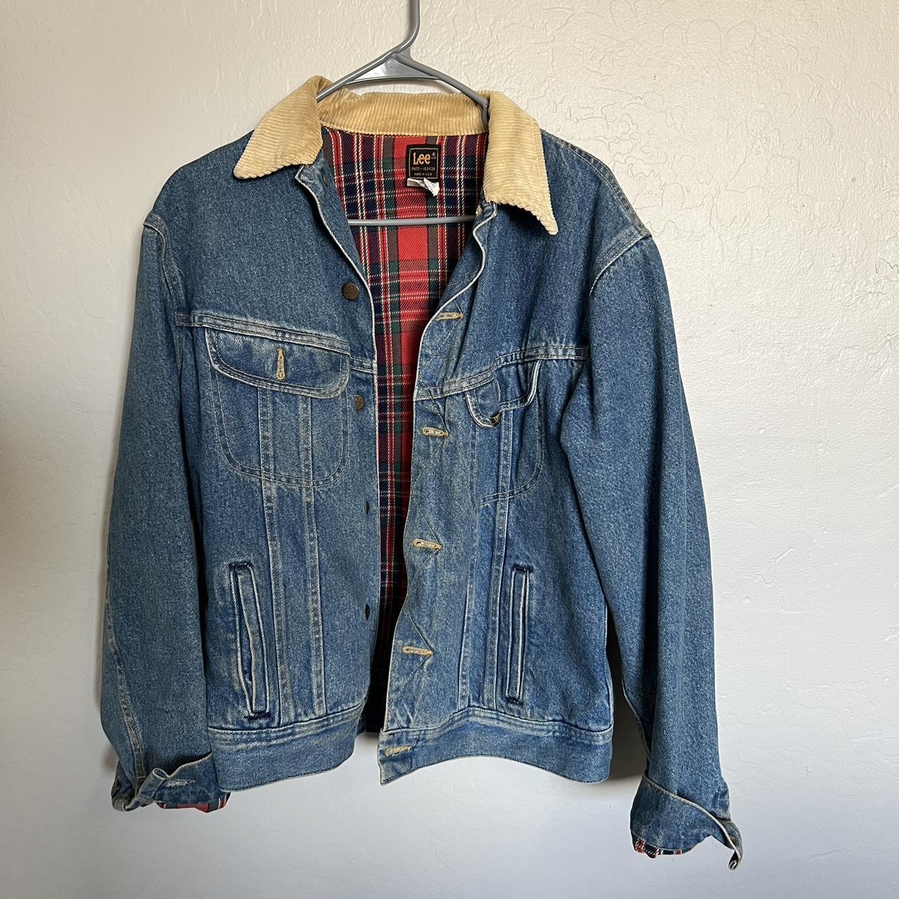 Vintage lee denim jacket with corduroy collars... - Depop