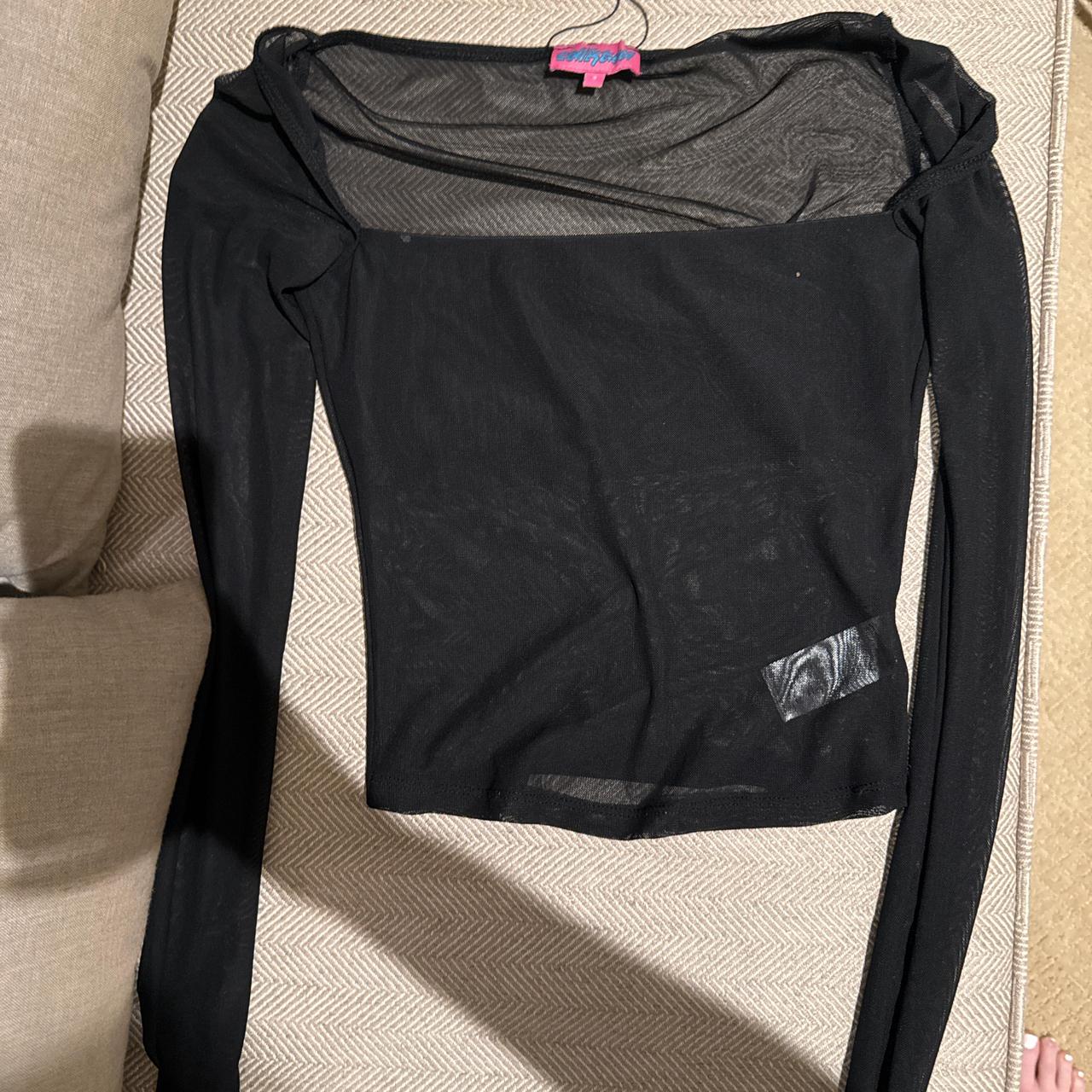 Edikted Mesh Longsleeve square neck - has a built... - Depop