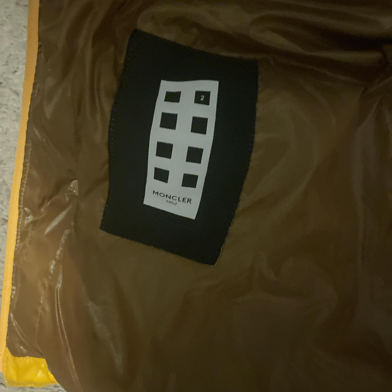 yellow monclear puffer jacket - Depop