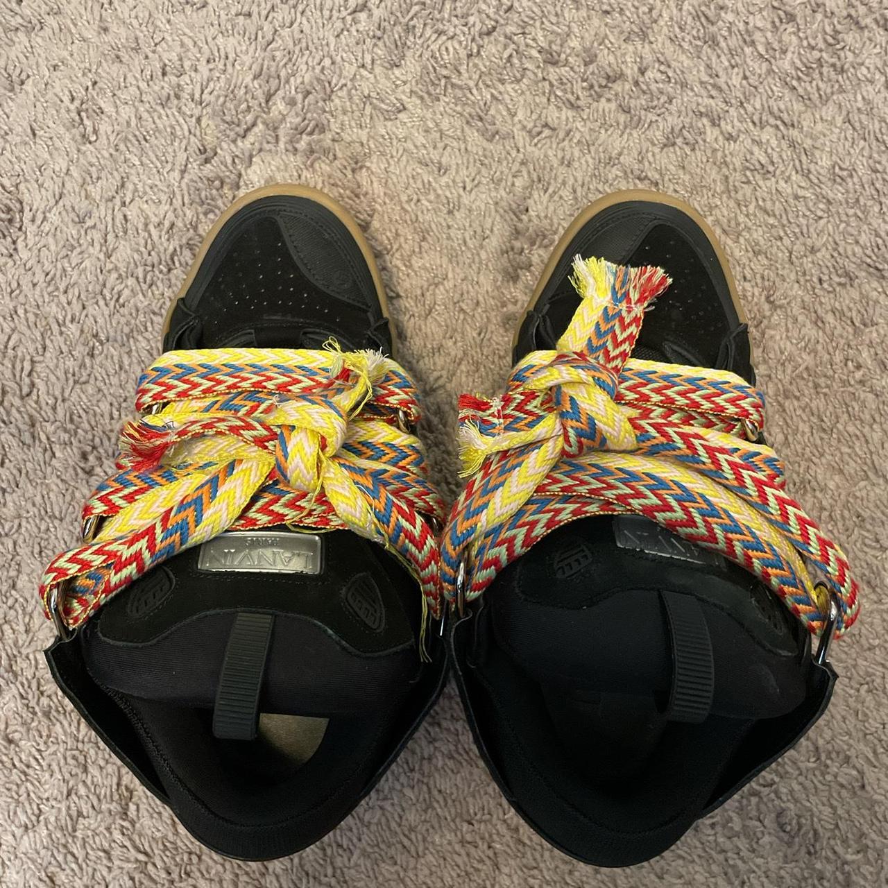 black and yellow lanvins with the box going for 270... | Depop