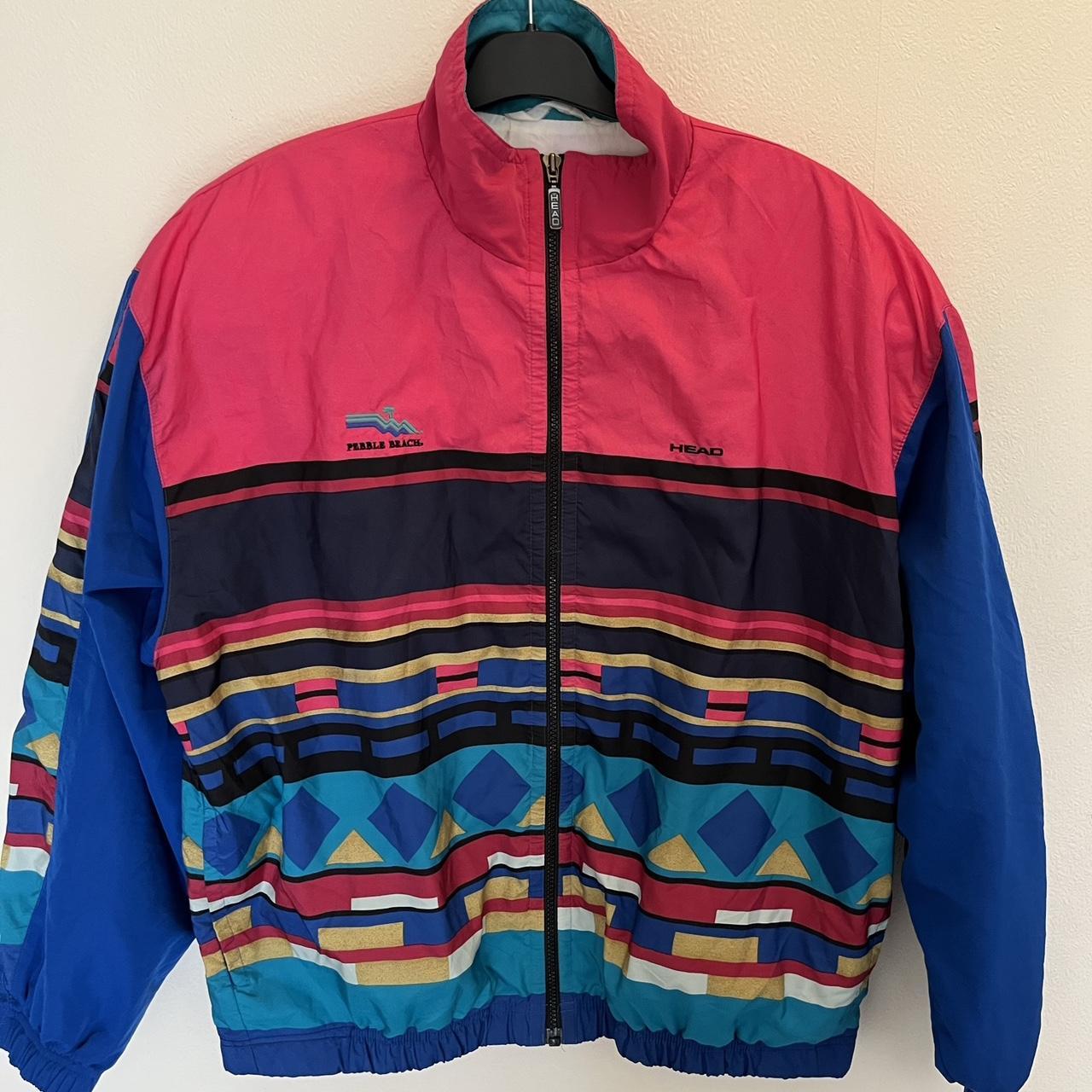 Retro 90s Head Shell Jacket with zip (rare) Size... - Depop