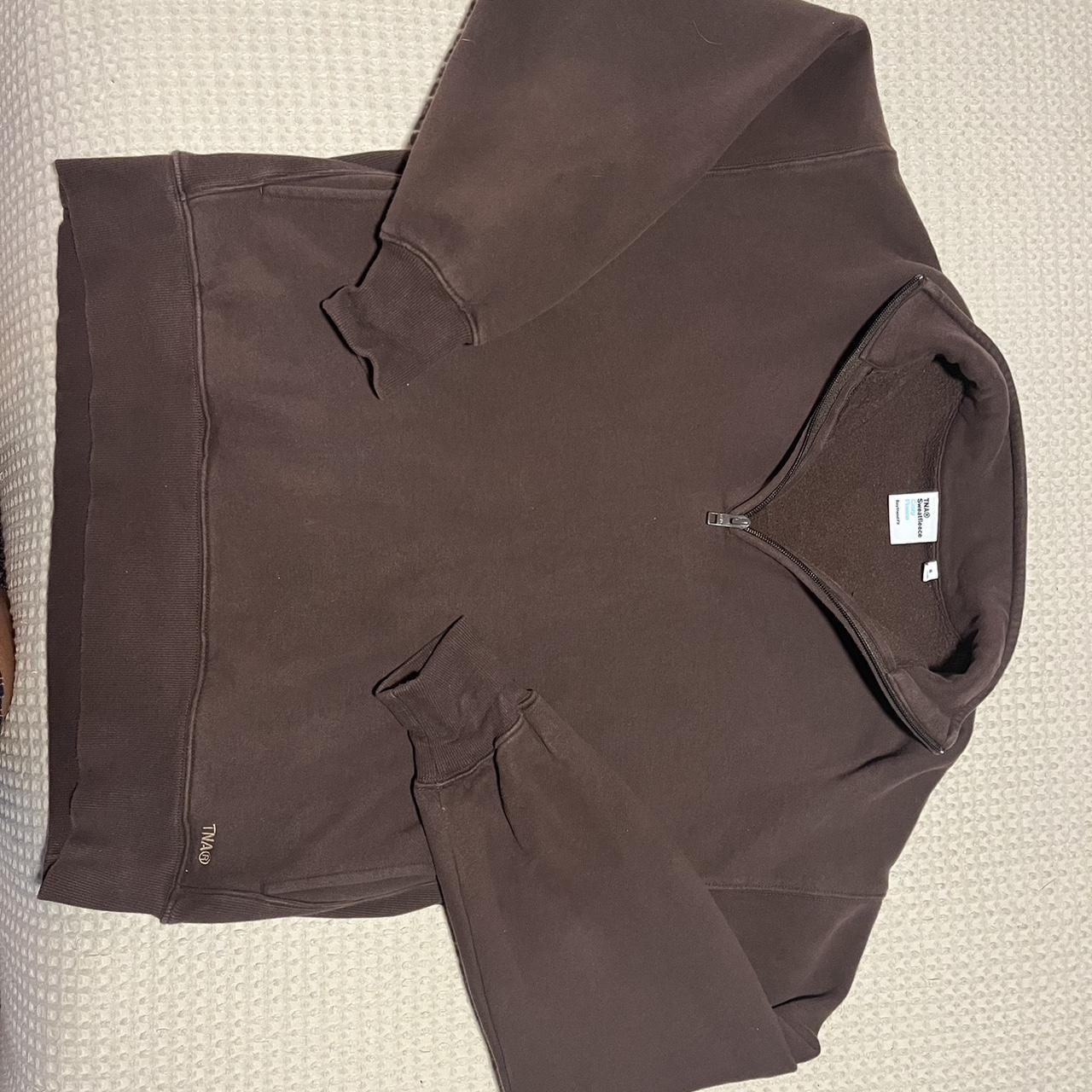 brown half-zip (aritzia TNA), size small. - Depop