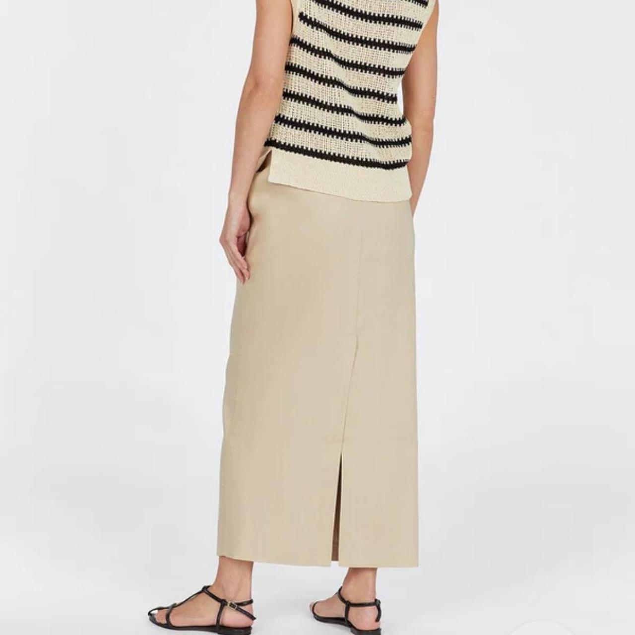 Dissh Cream maxi skirt Linen blend Size 10 #dissh... | Depop