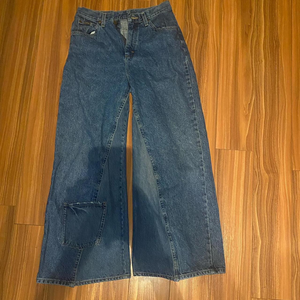 Reworked wide leg denim made by me. These have a... - Depop