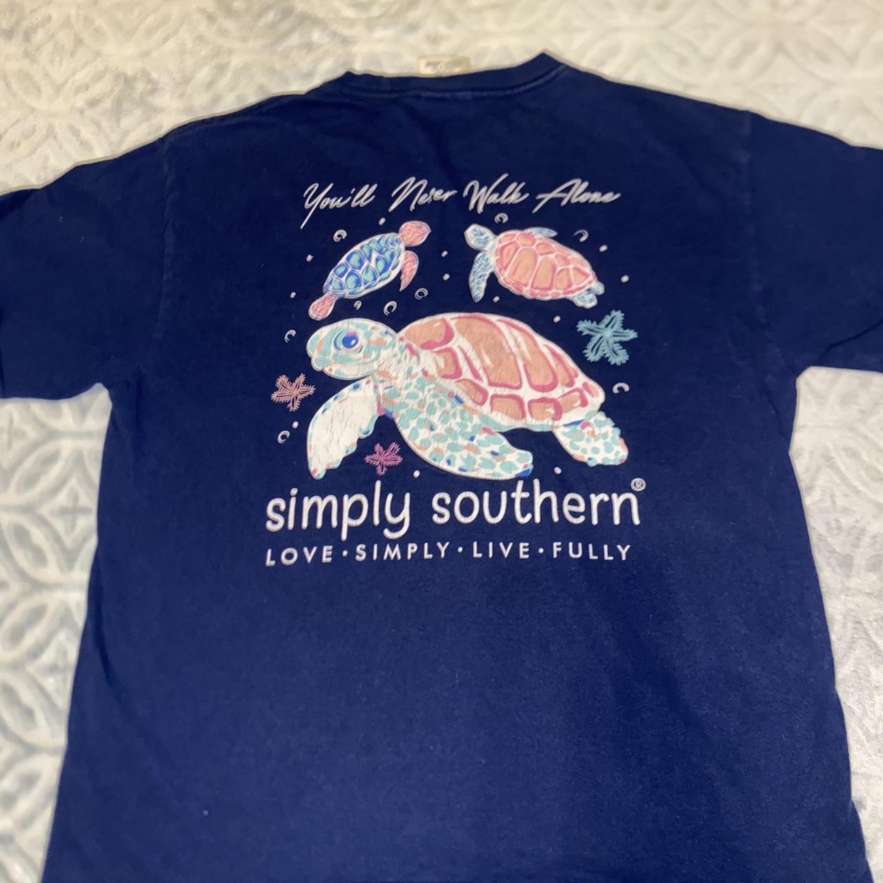 Navy blue Simply Southern graphic tee with cute... | Depop