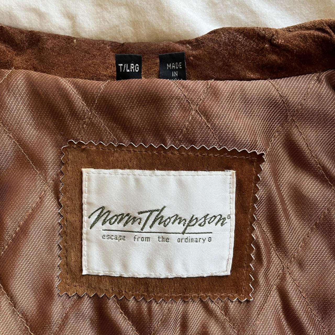 Norm Thompson Brown Suede Leather Jacket Size: L... - Depop