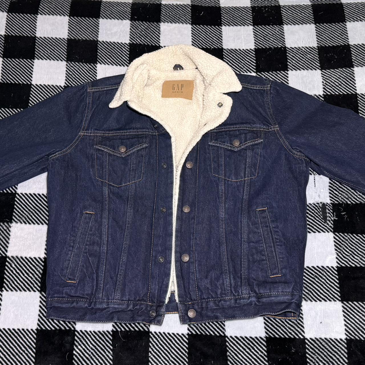 GAP denim Sherpa jacket perfect for chilly weather.... - Depop