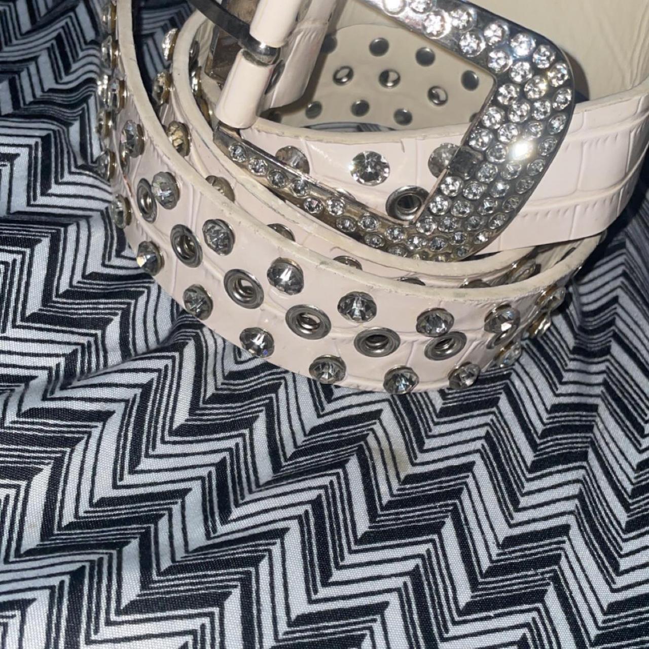 Y2K studded belt, unisex Size smallish - Depop