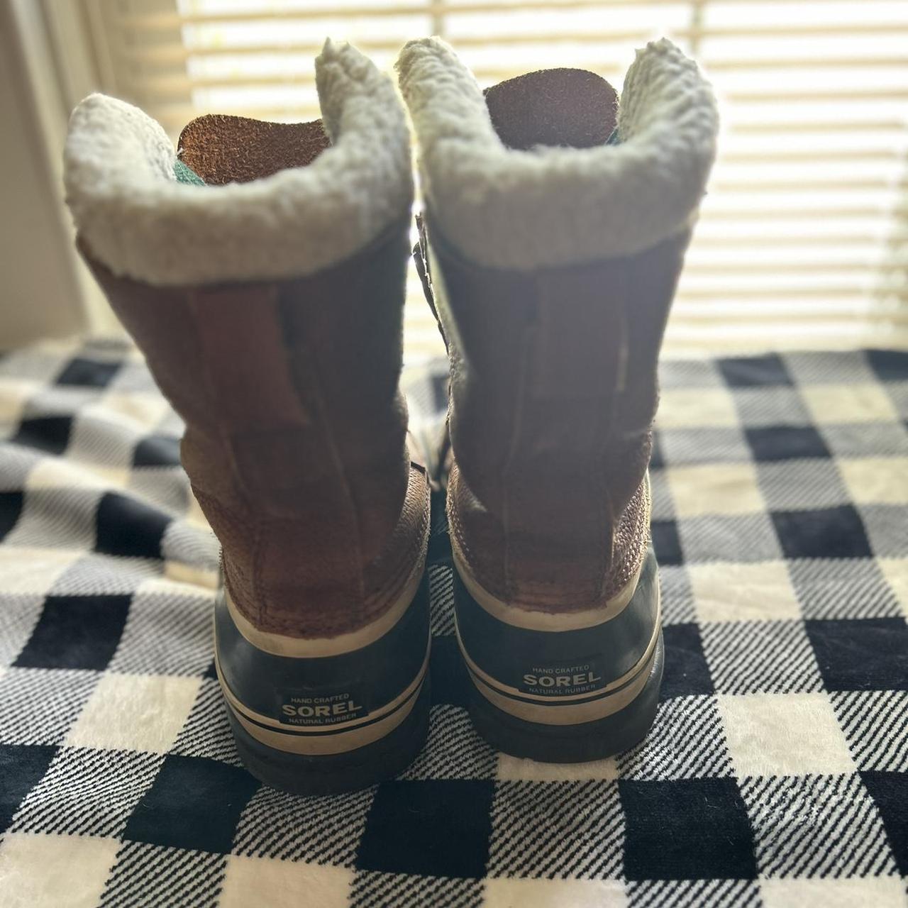 sorel brown and tan winter boots / winter boots /... - Depop