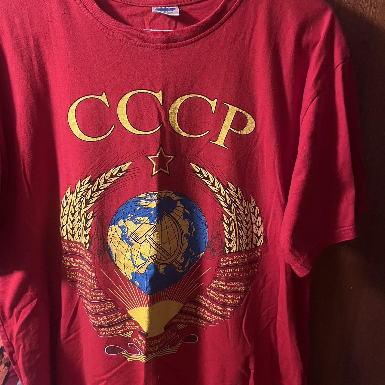 CCCP Soviet Union Communism shirt. euro(?) sizing,... - Depop
