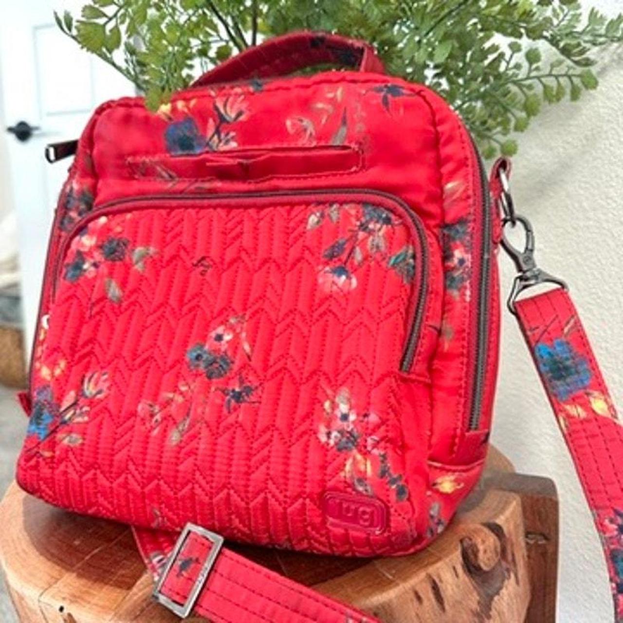 Lug Ranger Crossbody Floral Red Quilted Lightweight... | Depop