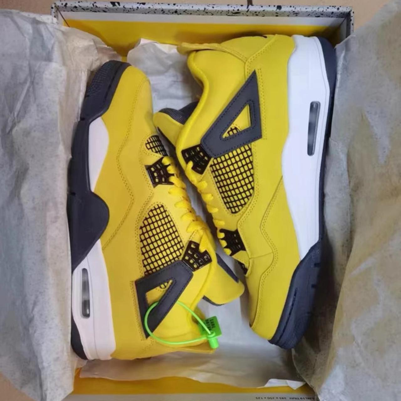 Air Jordan 4 yellow - Depop