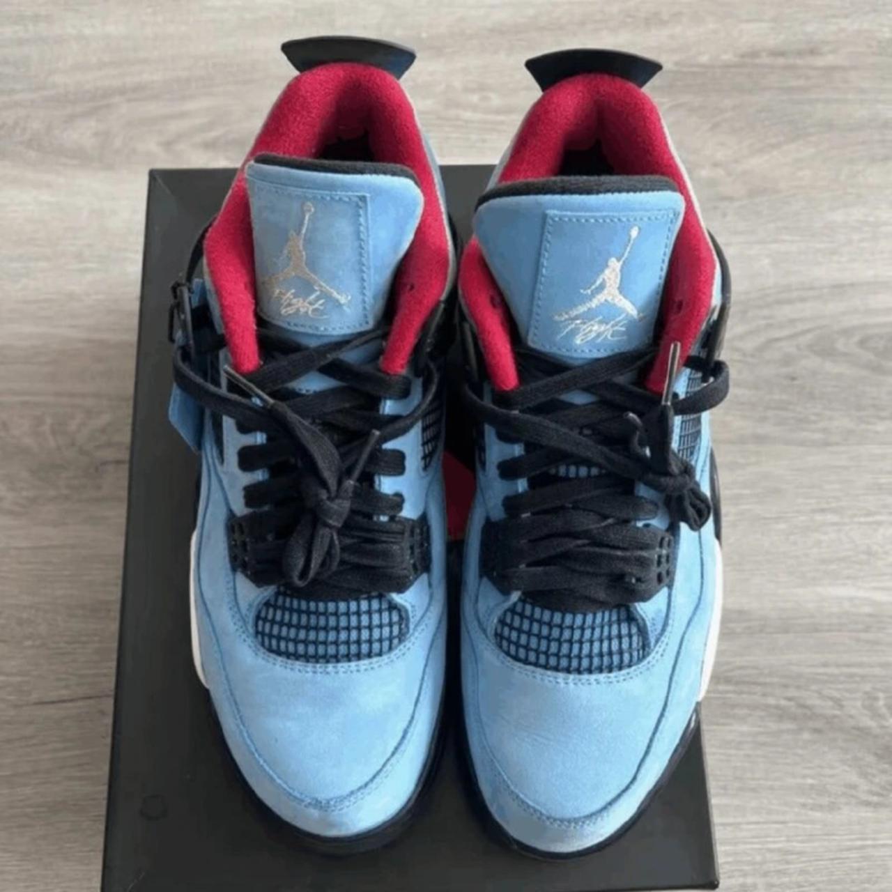 Air Jordan 4 retro blue men's basketball shoes - Depop