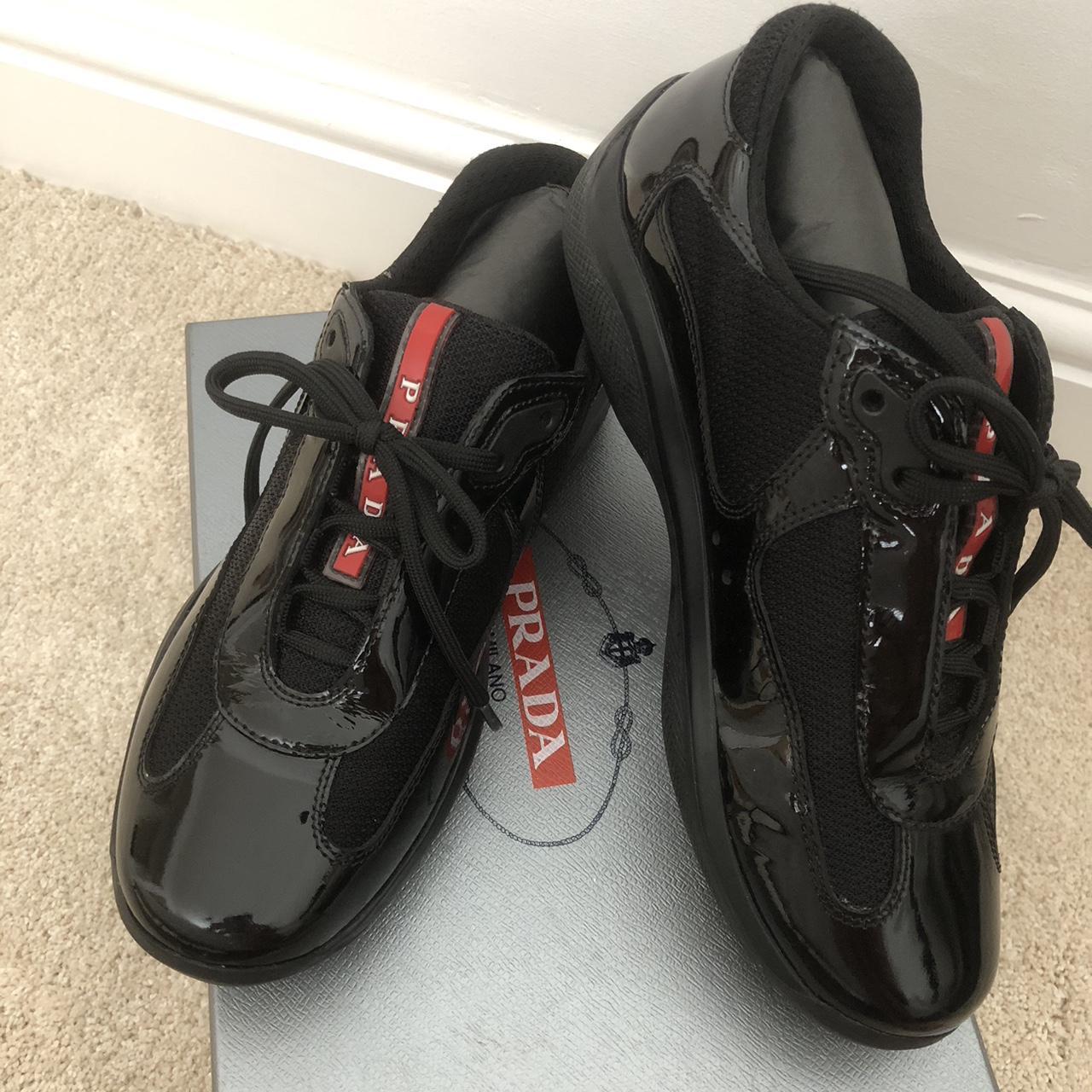 Prada women’s American cup trainers Worn a few... - Depop