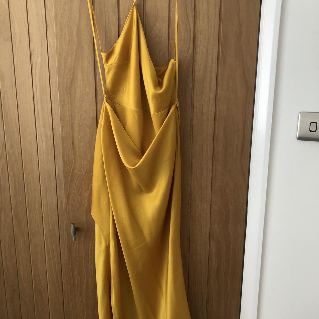Stunning Mustard asos backless dress worn once for a... - Depop