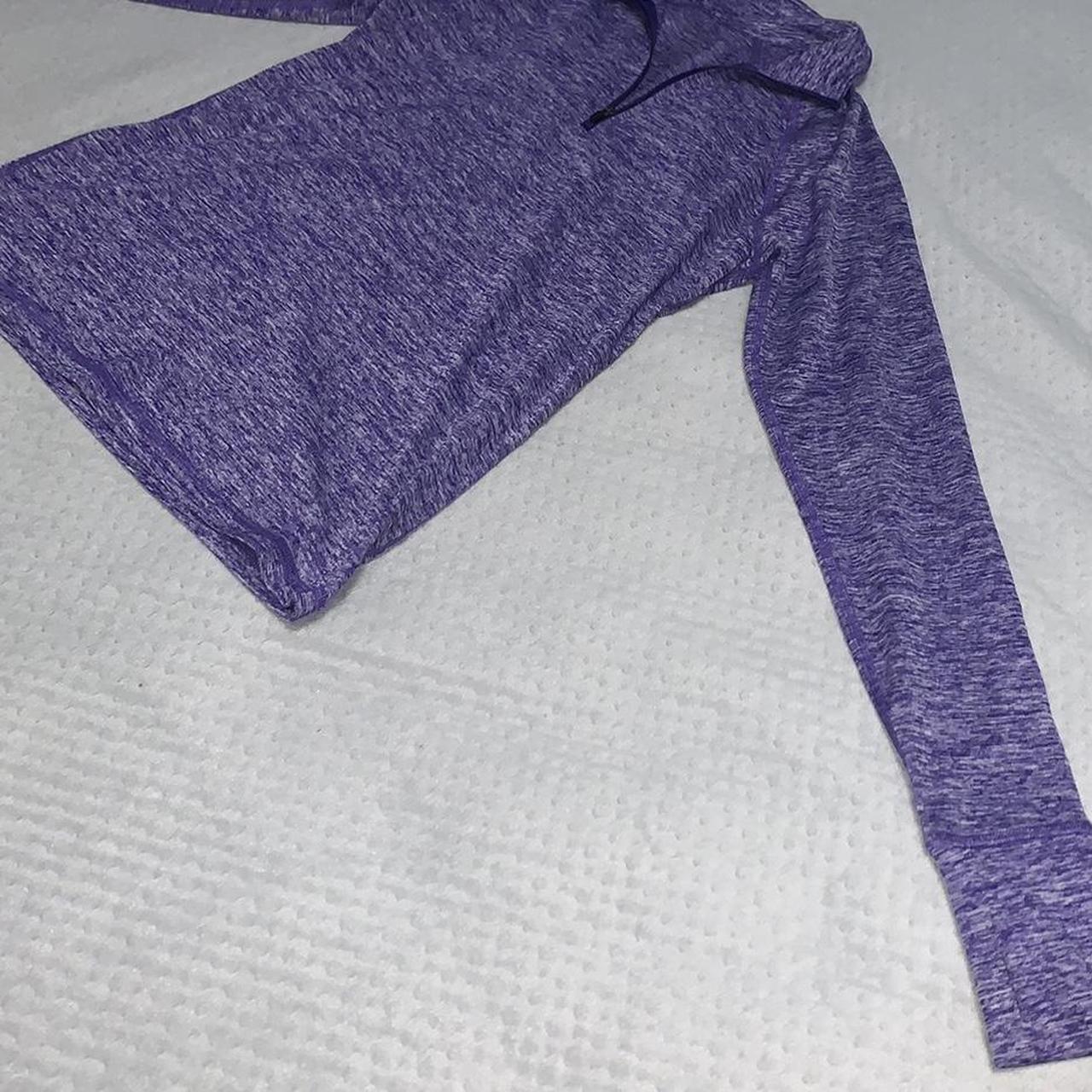 purple long sleeve zip-up compression top /... - Depop