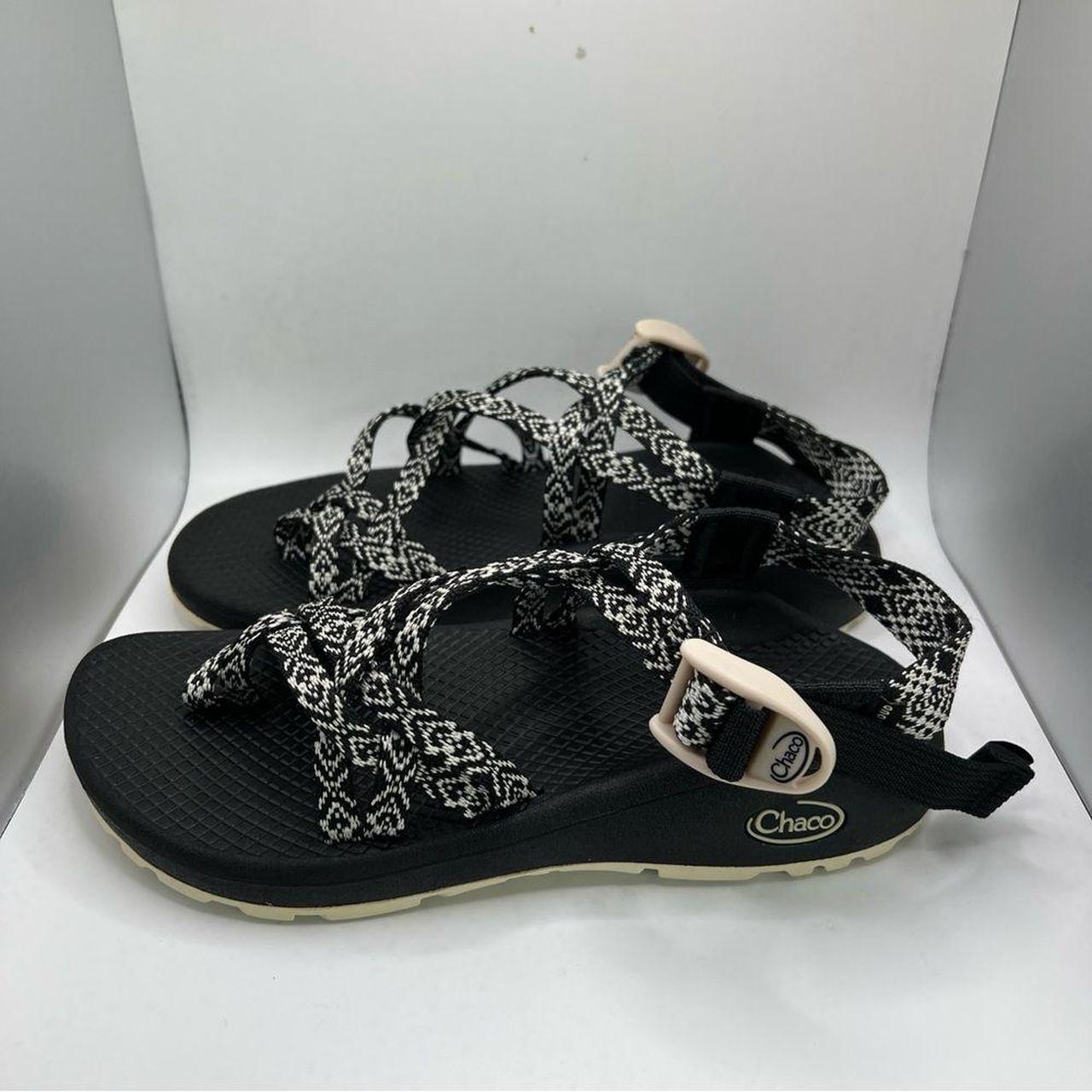 Women’s black and white Chaco sandals size 6 in... | Depop