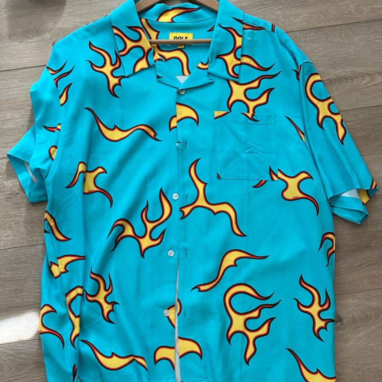 Golf wang flame shirt button up Size XXL Lightly... - Depop