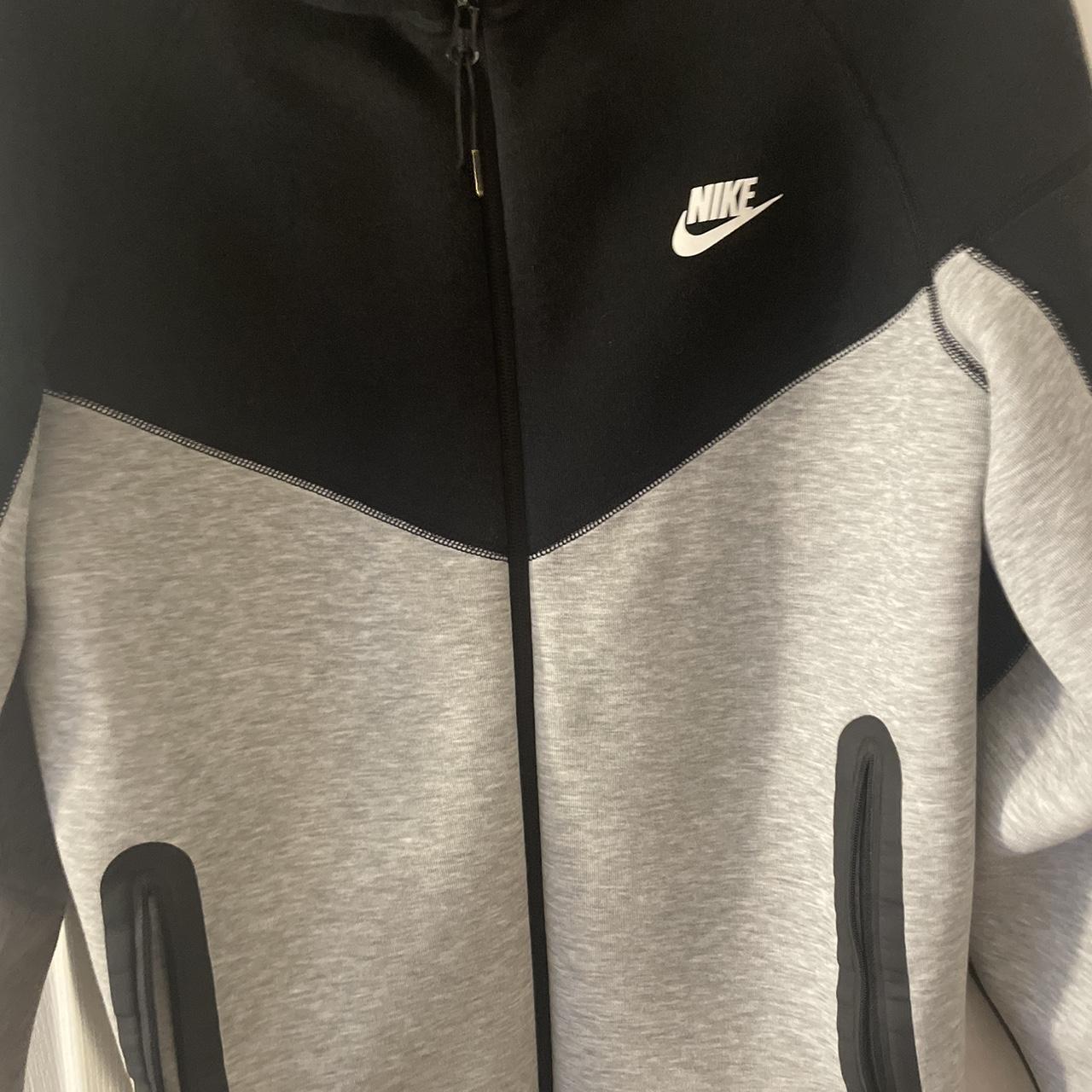 Nike tech fleece black and grey jacket never really... - Depop