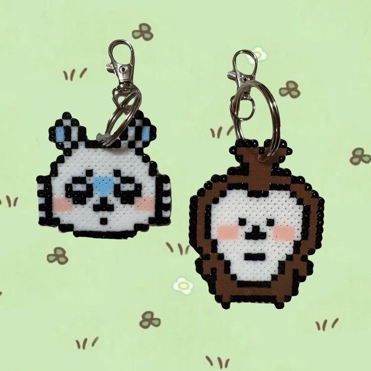 chiikawa handmade pixel art keychains listing is for... | Depop