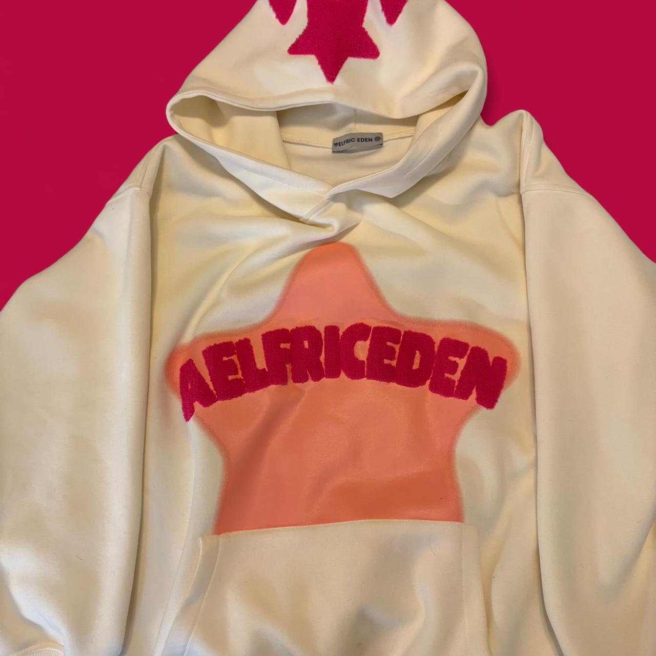 Cream and pink Elfric Eden hoodie Worn once | Depop