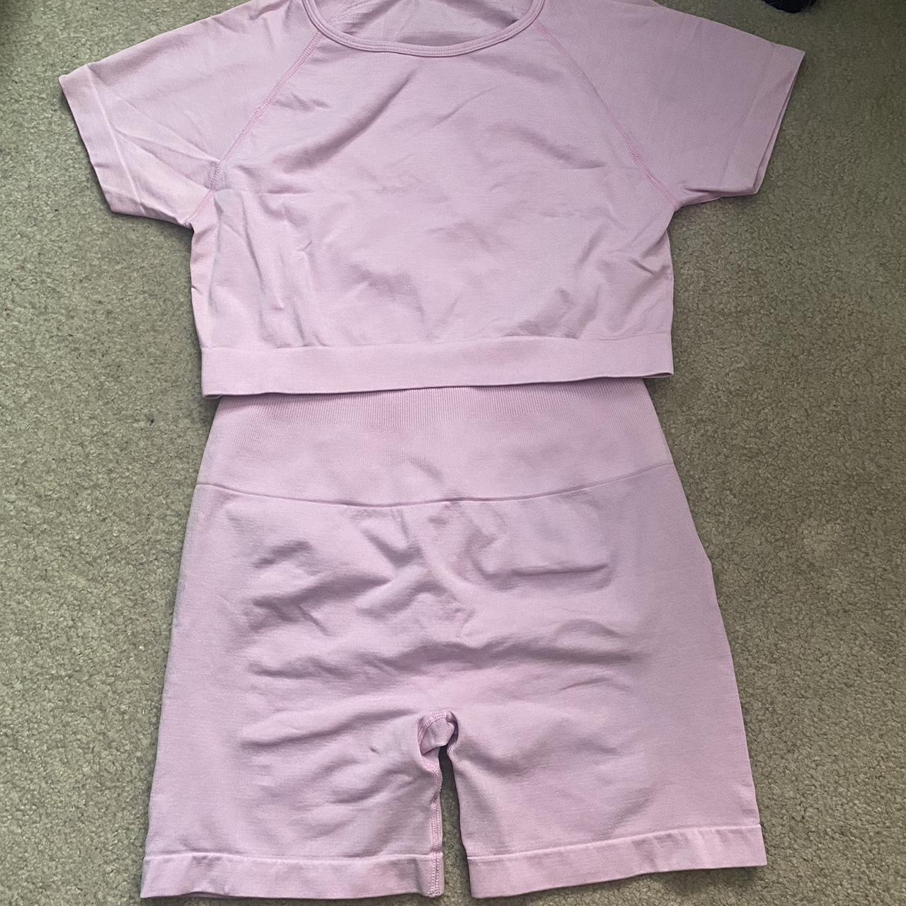 Yeoreo light pink workout set Top and shorts Both... - Depop
