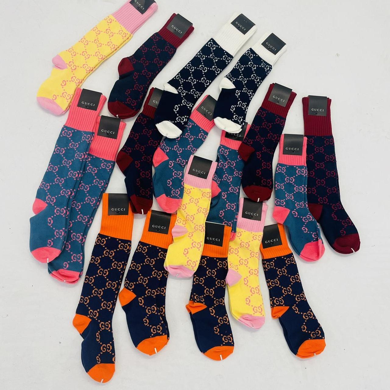 Gucci socks bright vibrant colors 1 pair $40 or 2... - Depop