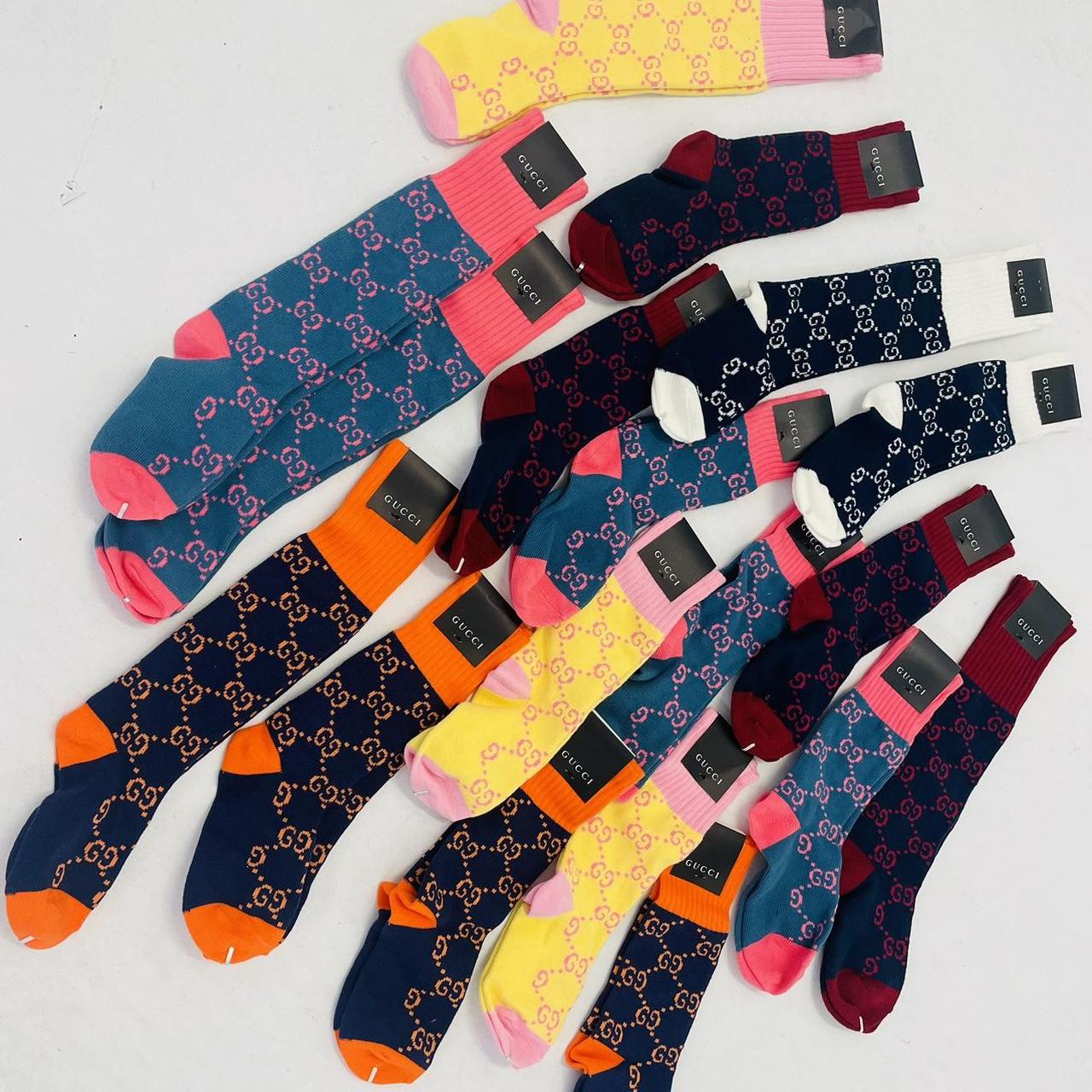 Gucci socks bright vibrant colors 1 pair $40 or 2... - Depop