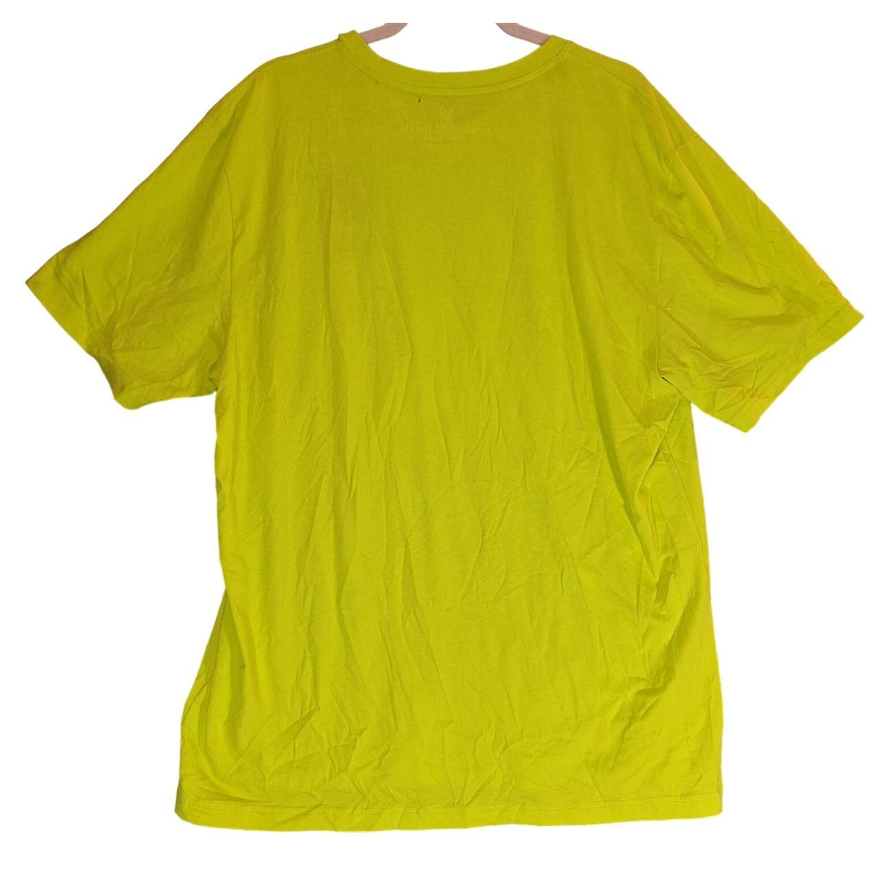 Psycho Bunny Men's Neon Yellow T-Shirt With Striped... - Depop