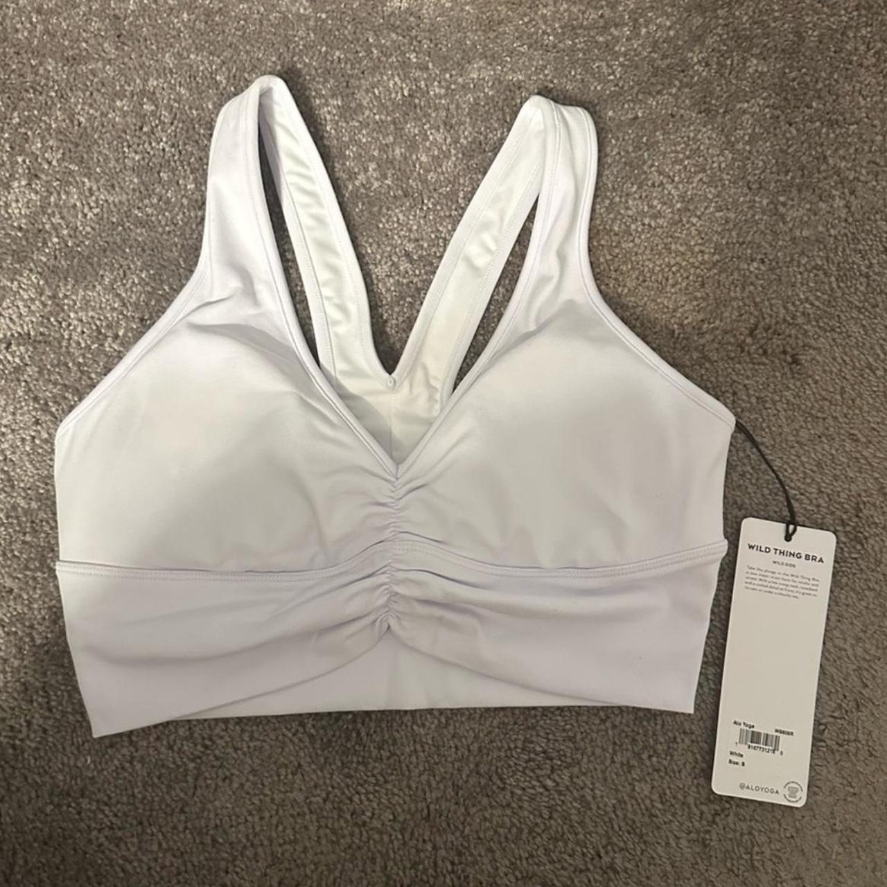 Alo Yoga White Wild Thing Bra, brand new with tags!... - Depop