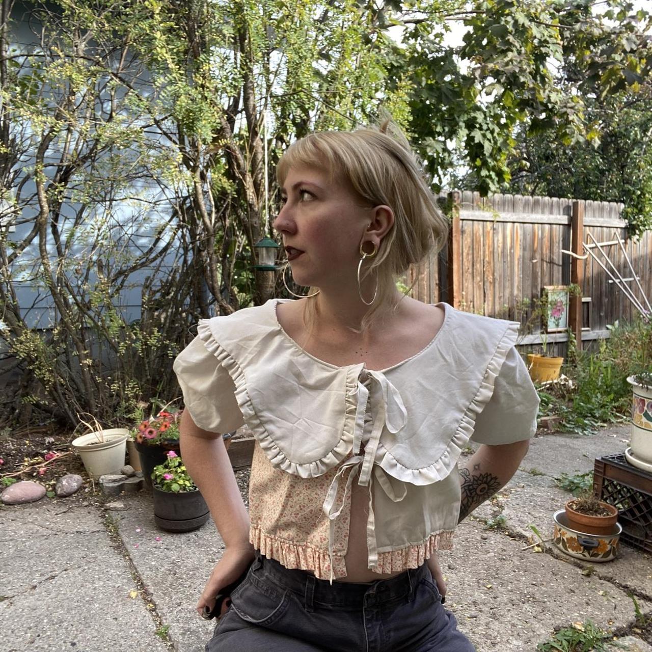 Precious patchwork blouse 🪽 Handmade with live by... - Depop