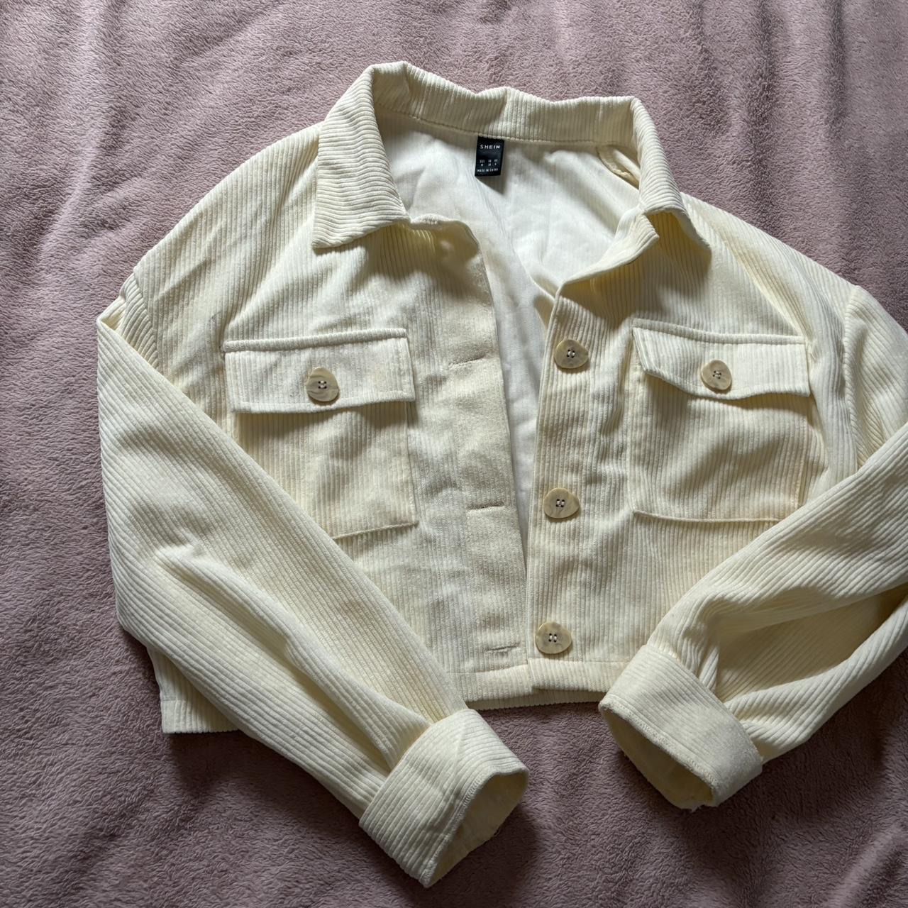 SHEIN cream / light yellow jacket Size medium - Depop