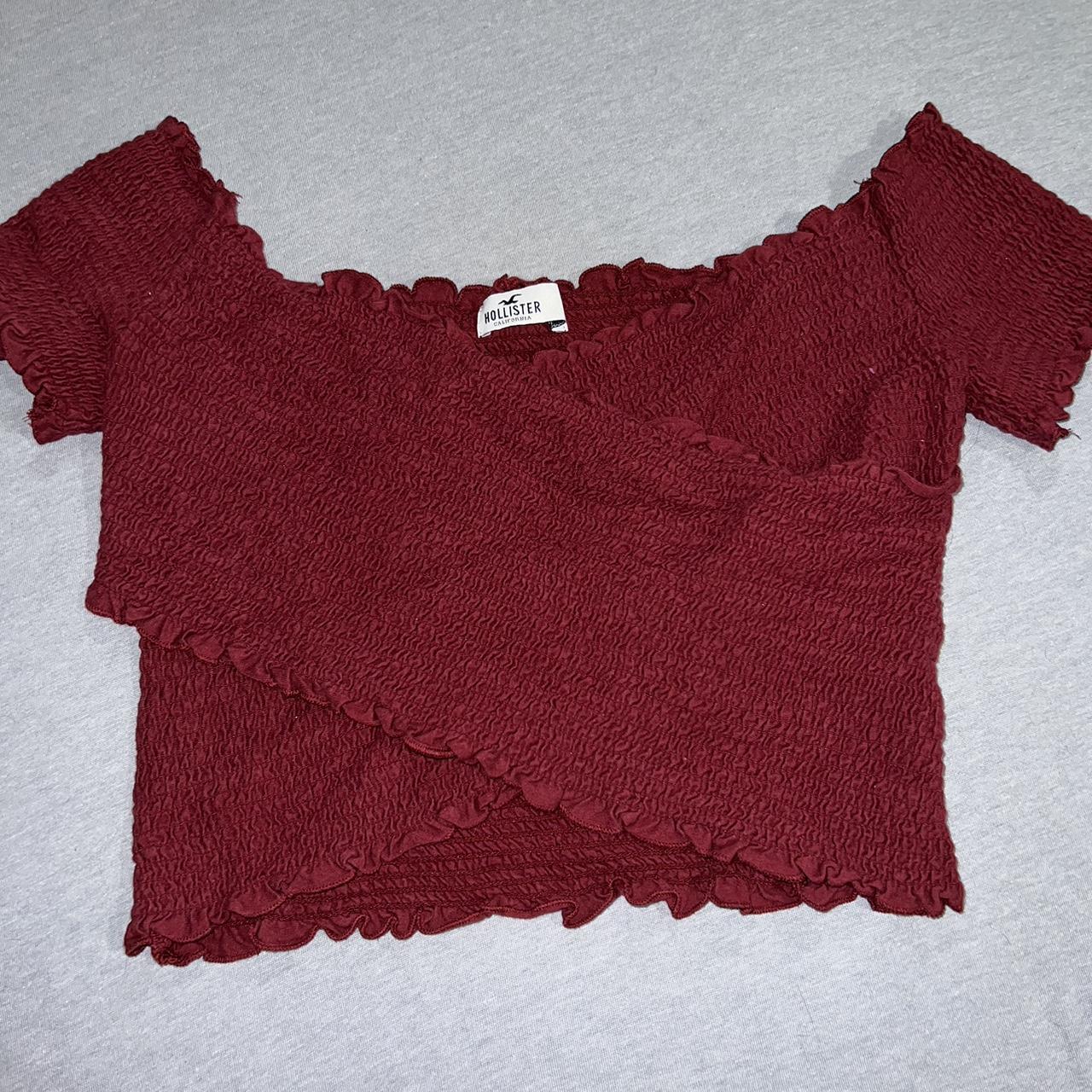 hollister cross over crop top, perfect to wear with... - Depop