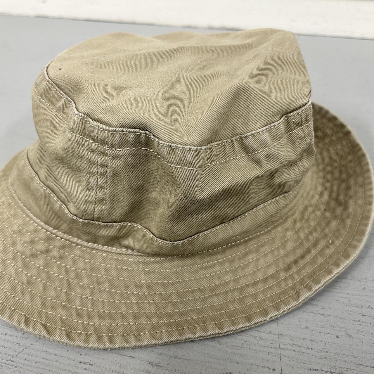 Vintage Khaki and tan bucket hat neutral color... | Depop