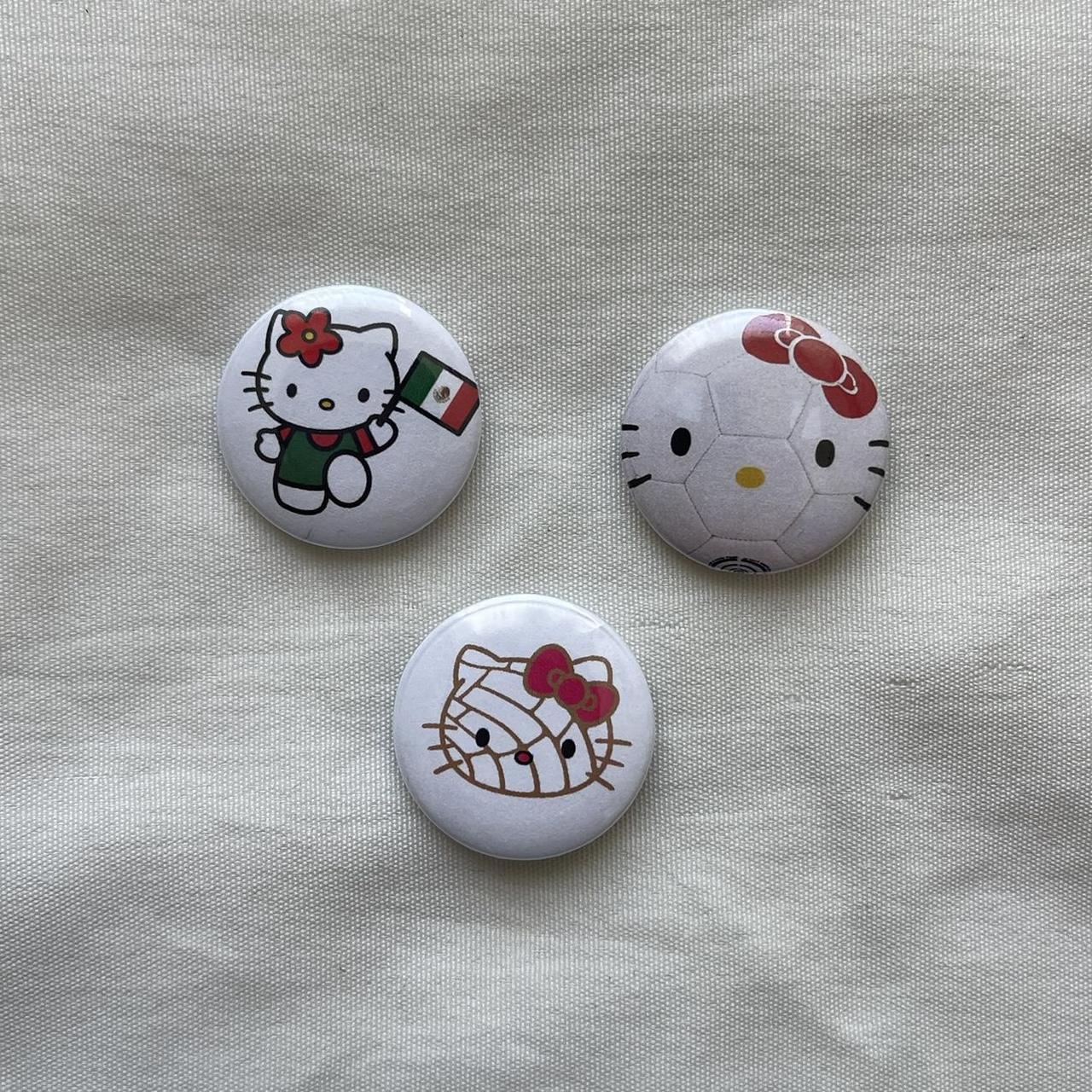 Mexican Hello Kitty buttons - set of 3 - pins are 1... - Depop