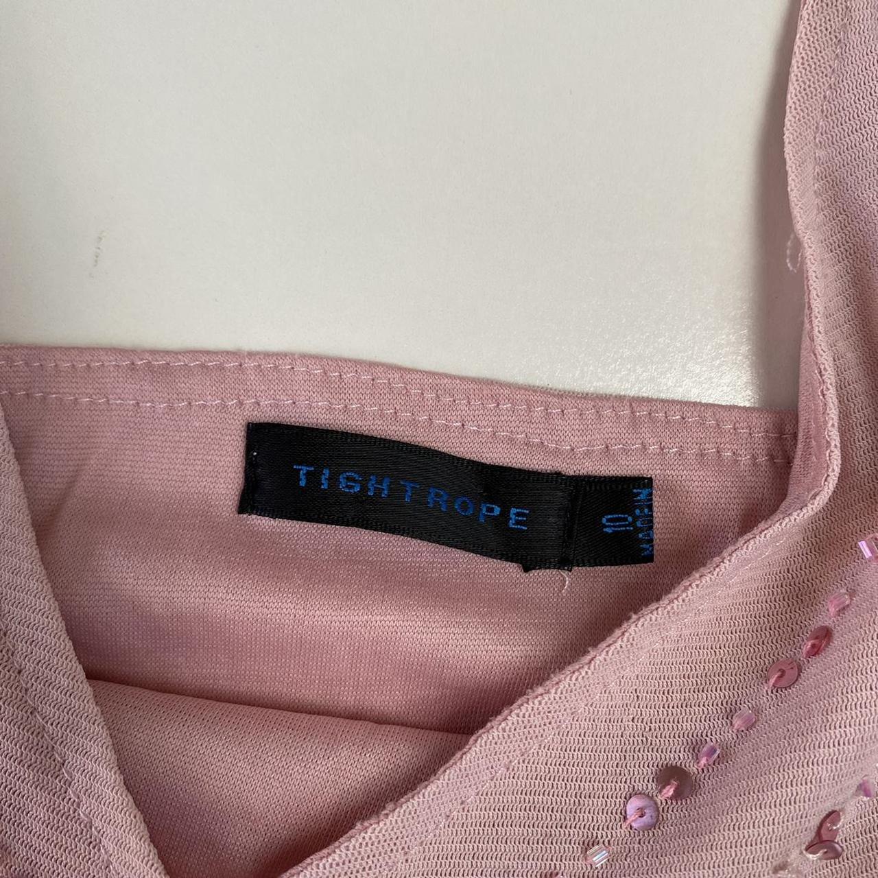Iconic little pink micro mesh singlet with beaded +... - Depop