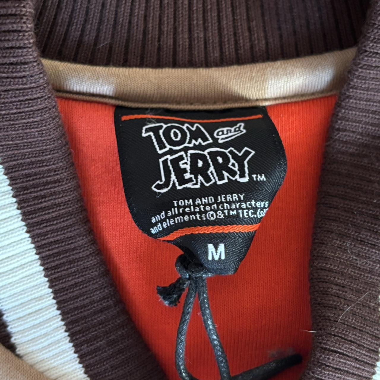 Tom & Jerry varsity jacket - tan and white #TomAndJerry - Depop